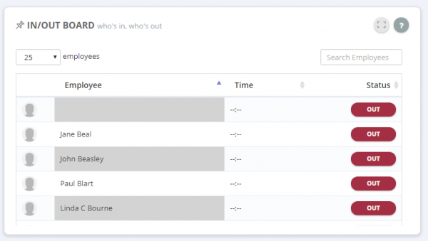 Employee In/Out Board - On-Time Web