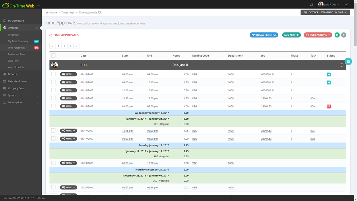 Time Approvals | On-Time Web