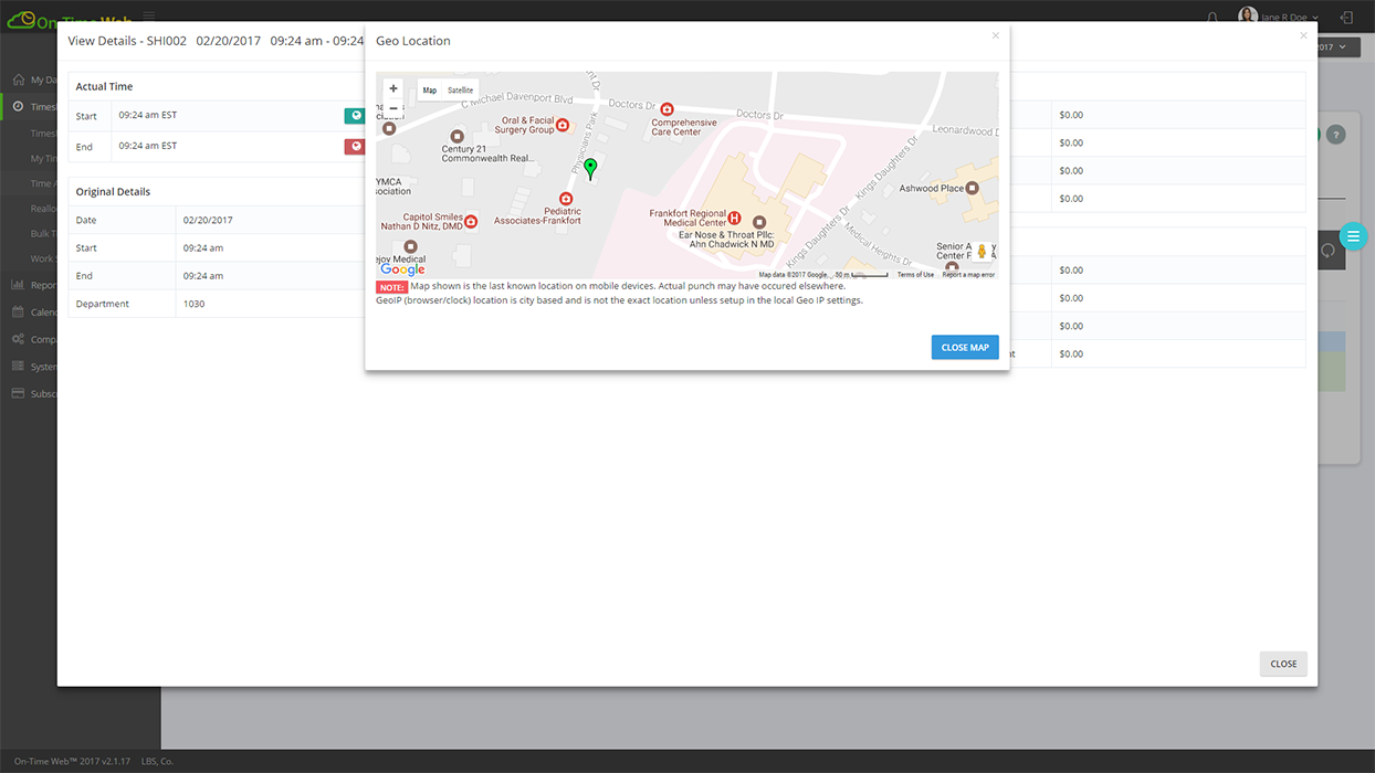 Geo Location Tracking | On-Time Web