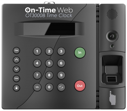 Announcing New Biometric Time Clock OT-3000b for On-Time Web